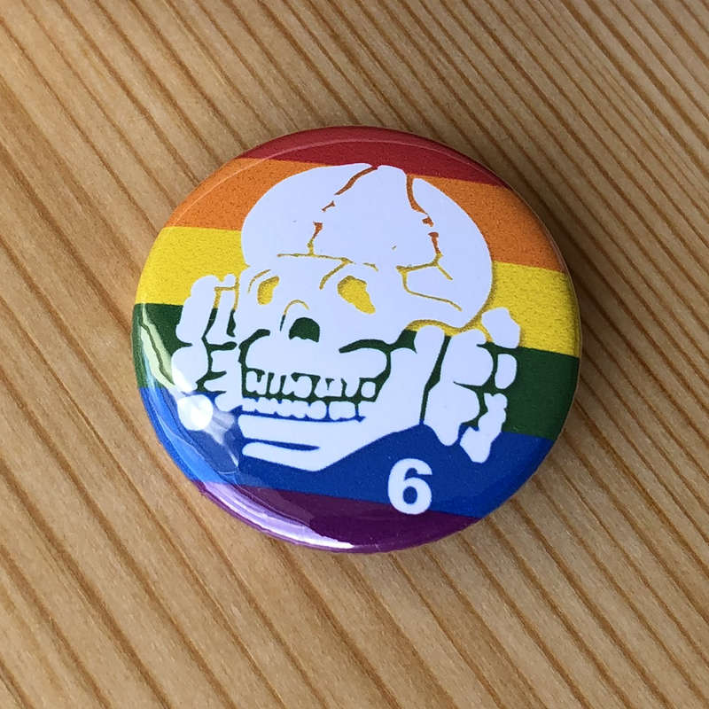 Death in June - Rainbow Logo (White) (Badge) | Todestrieb