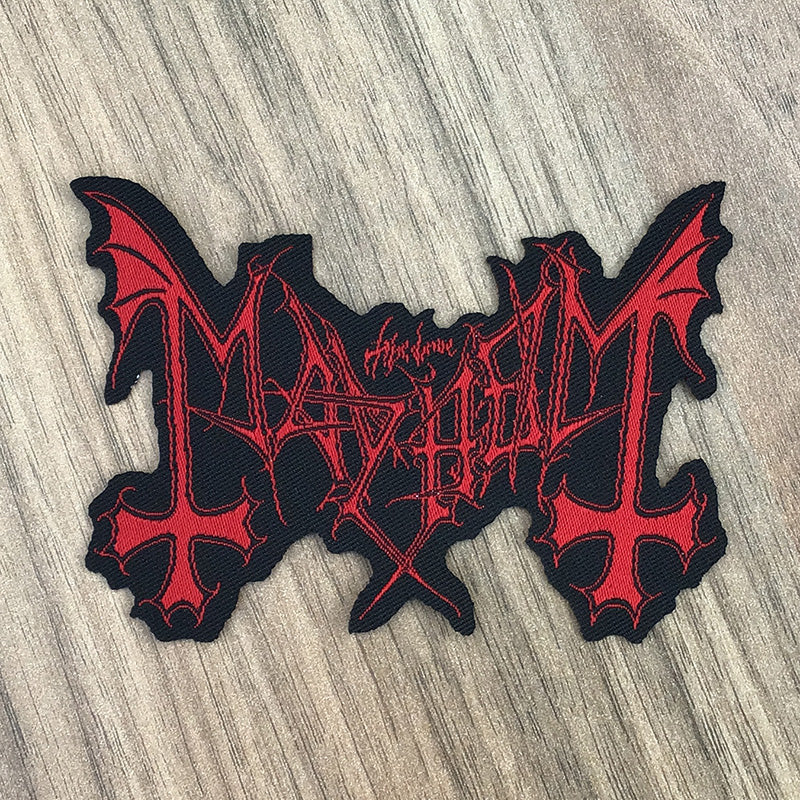 Mayhem - Red Logo (Cutout) (Woven Patch) | Todestrieb