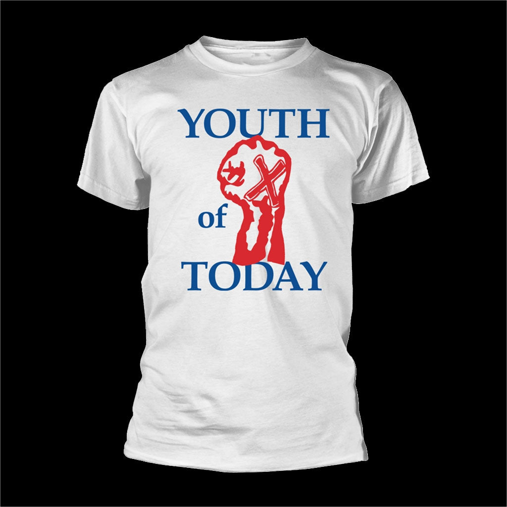 Youth of Today - Logo & Fist (White) (T-Shirt) | Todestrieb